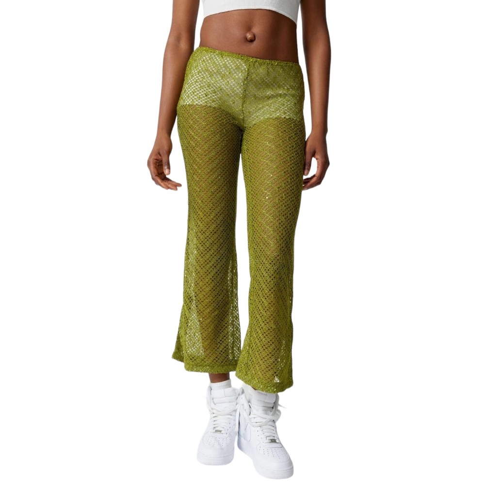 Urban Outfitters Siren Sheer Netted Pants - Green - Gem